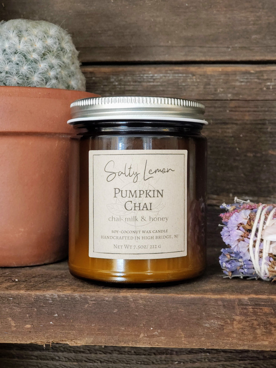 Pumpkin Chai Soy-Coconut Candle- 9 oz – Salty Lemon Apothecary