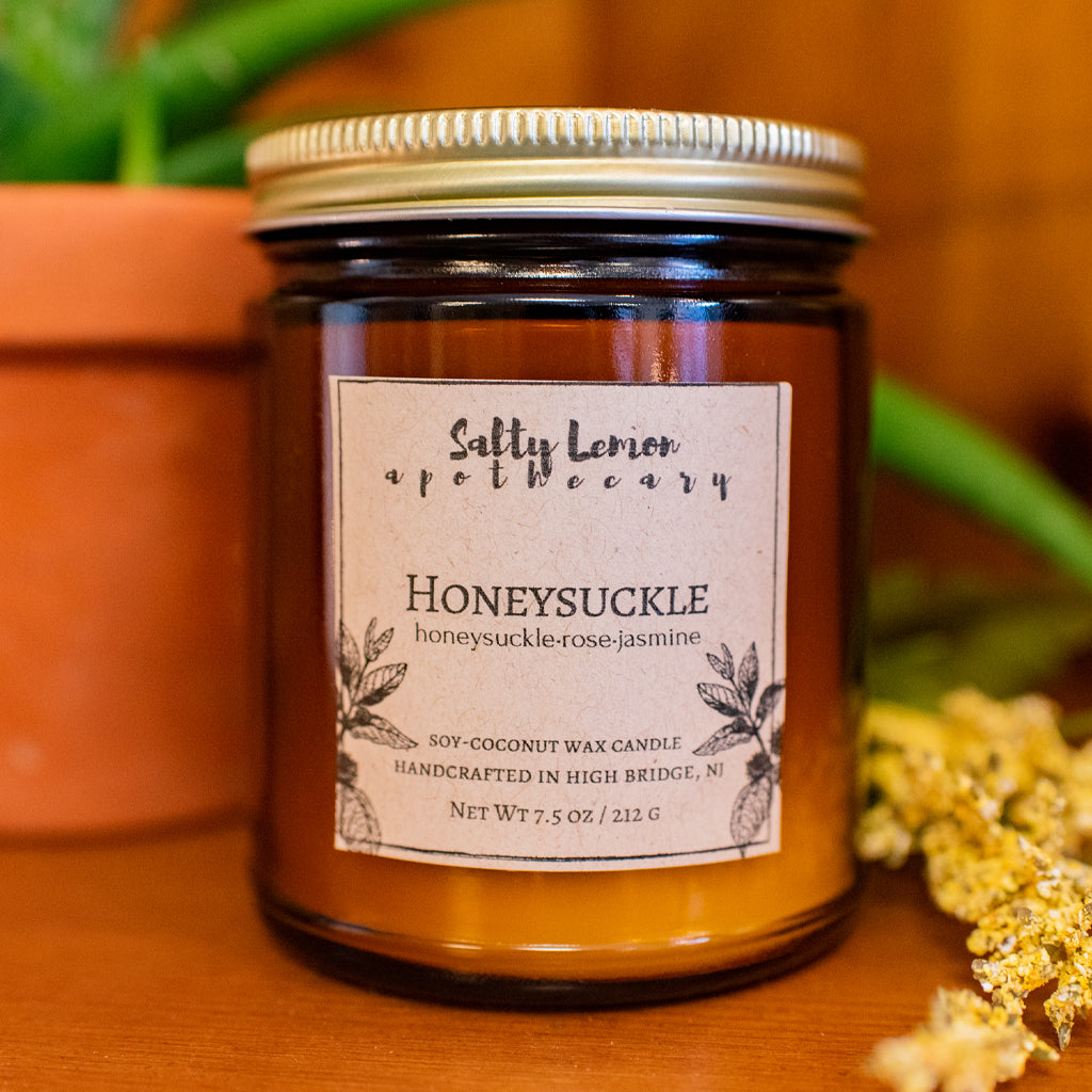 Honeysuckle Soy-Coconut Candle- 9 oz – Salty Lemon Apothecary